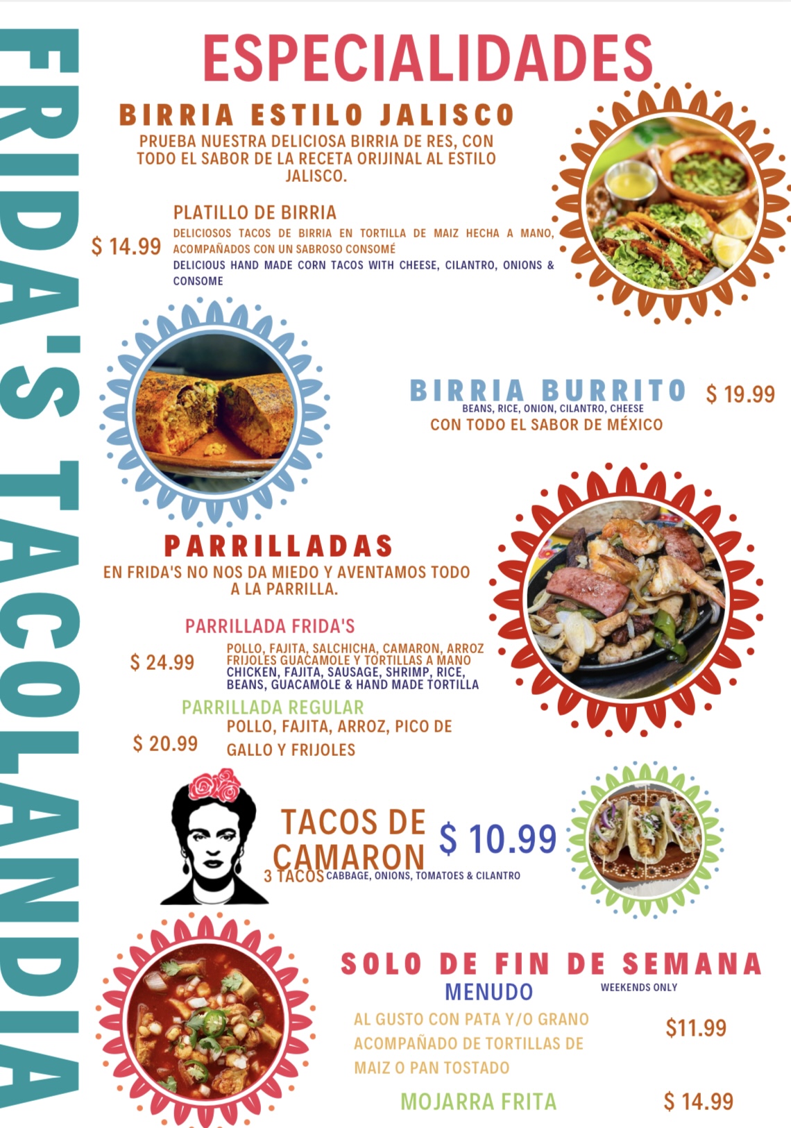 Menu – Fridas Tacolandia